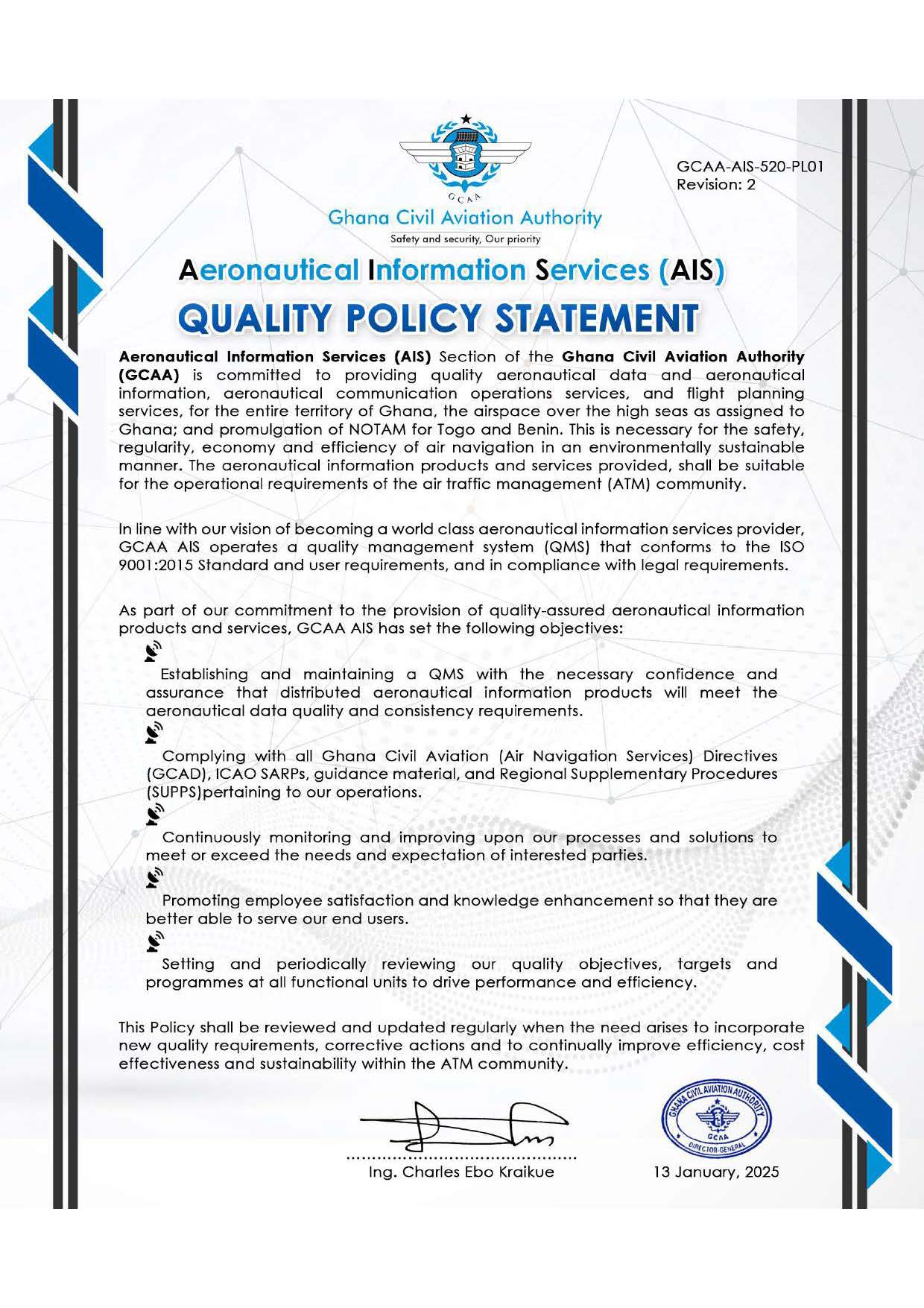 Quality Management System - GHANA CIVIL AVIATION AUTHORITY